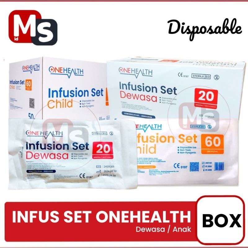 Jual Infuset Onehealth Dewasa & Anak Selang Infusion Set Airvent/ Box ...