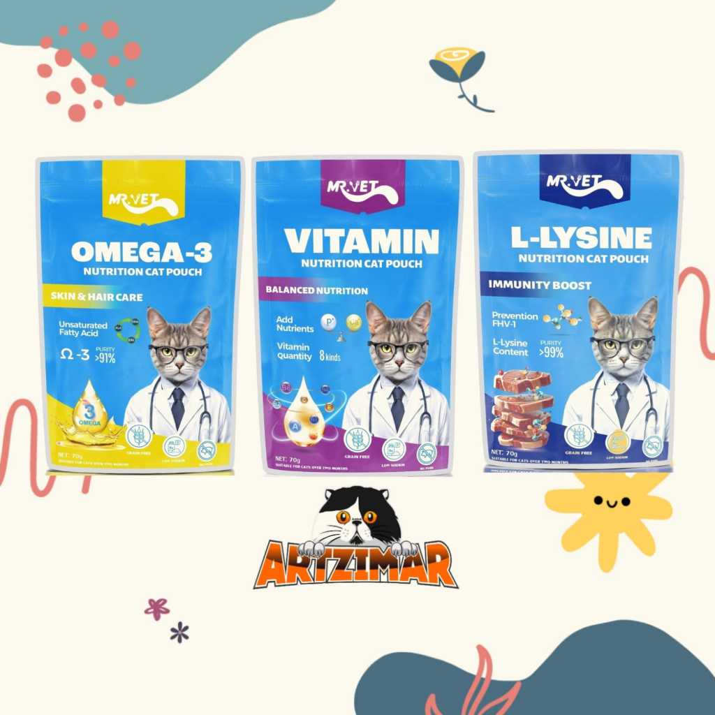 Jual Mr. Vet - Makanan Kucing Basah Mr Vet Pouch 70g Prebioteik Omega-3 ...