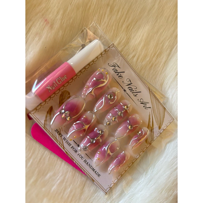 Jual kuku palsu almond shape y2k motif | Shopee Indonesia