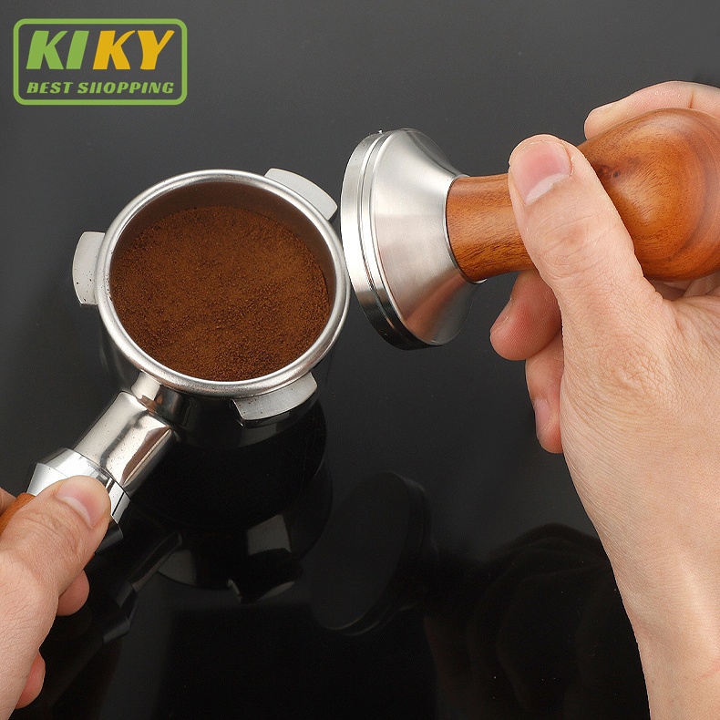 Jual Tamper Flat Kopi Espresso 51/58 mm Stainless Gagang Kayu Alat ...
