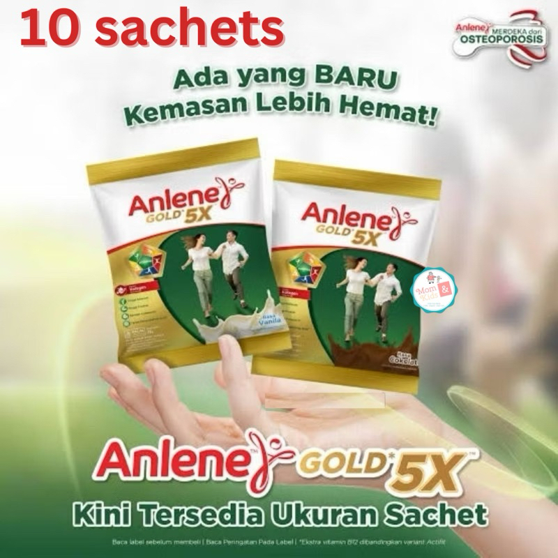 Jual ANLENE GOLD 5X VANILA COKLAT 25GR x 10 SACHET | ANLENE GOLD SACHET ...
