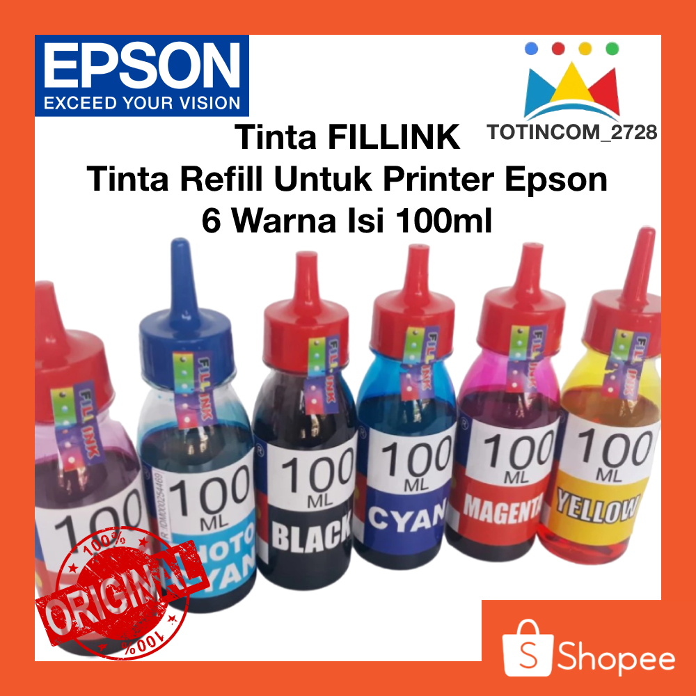 Jual Refill Fill ink Tinta Refill untuk Printer Epson isi 100ml ...