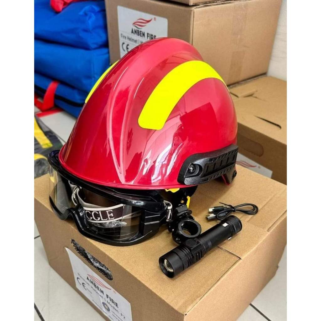 Jual HELMET DAMKAR ANBEN FIRE F2 SATU SET MURAH / FIRE HELMET ANBEN ...