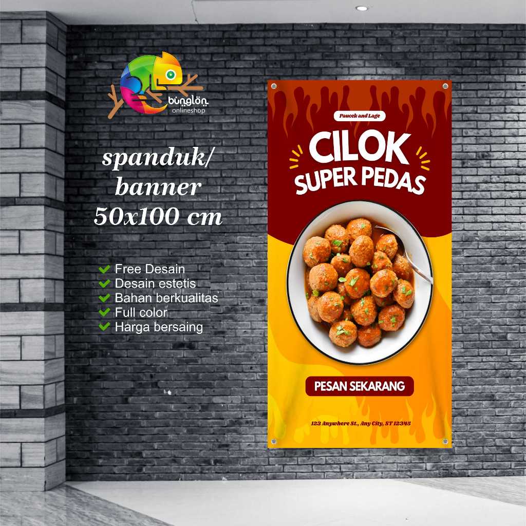 Jual Cetak Spanduk Banner Cilok Super Pedas | Shopee Indonesia