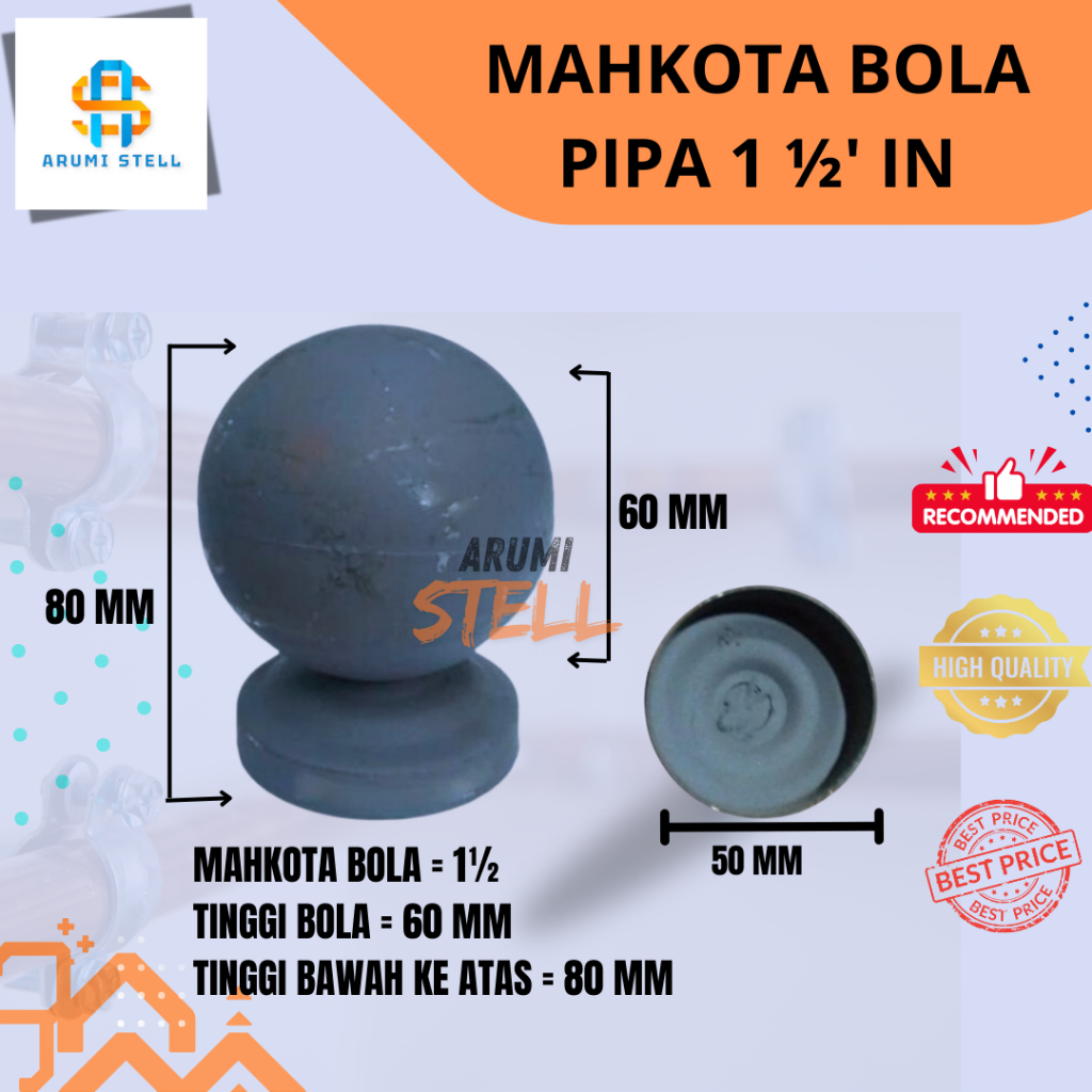Jual Mahkota Hollow Besi Pipa 1 1/4'' / Ornamen Pagar Aksesoris Tralis ...