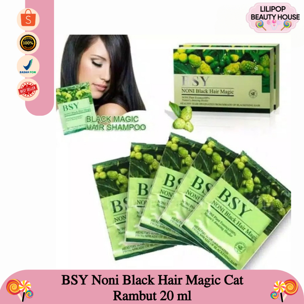 Jual BSY Noni Black Hair Magic Cat Rambut 20 ml (Eceran) | Shopee Indonesia