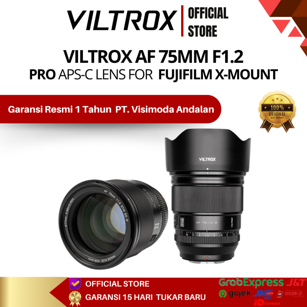 Jual Viltrox Lensa 75mm F1.2 STM AF PRO Prime Lens for Fujifilm X-Mount | Shopee Indonesia