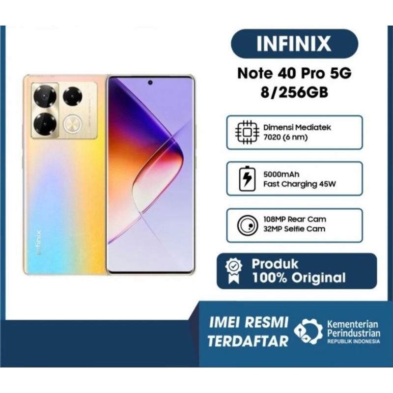 Jual Infinix Note 40 Pro 5G Ram8/256Gb Original & Bergaransi Resmi Infinix | Shopee Indonesia