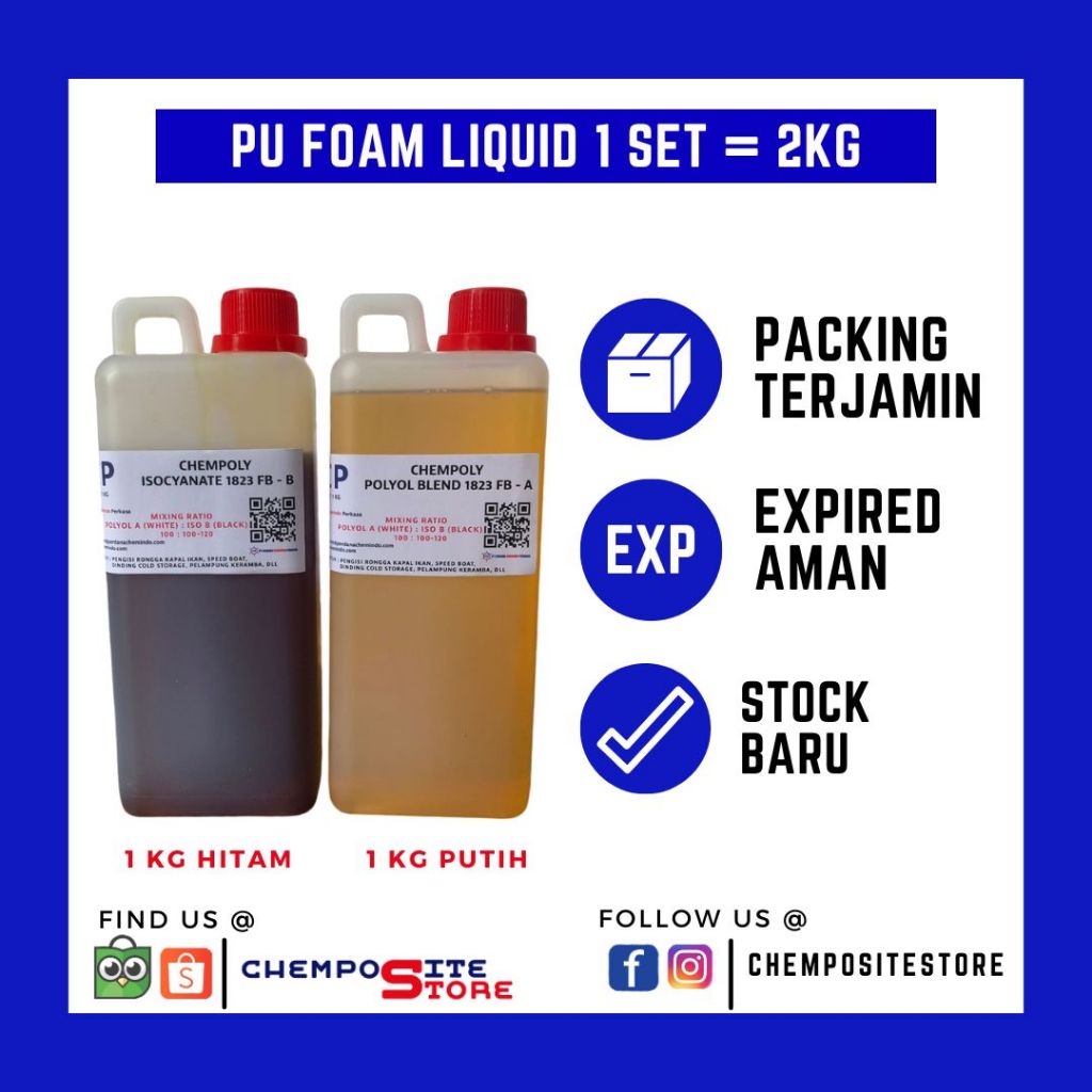 Jual Polyurethane Foam / PU Foam Liquid / PU liquid / PU A+B 1SET = 2KG | Shopee Indonesia
