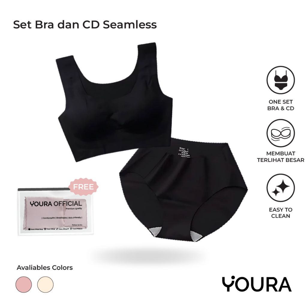 Jual YOURA - Set Bra Dan CD Seamless / Set Olahraga Push Up Bra Full ...
