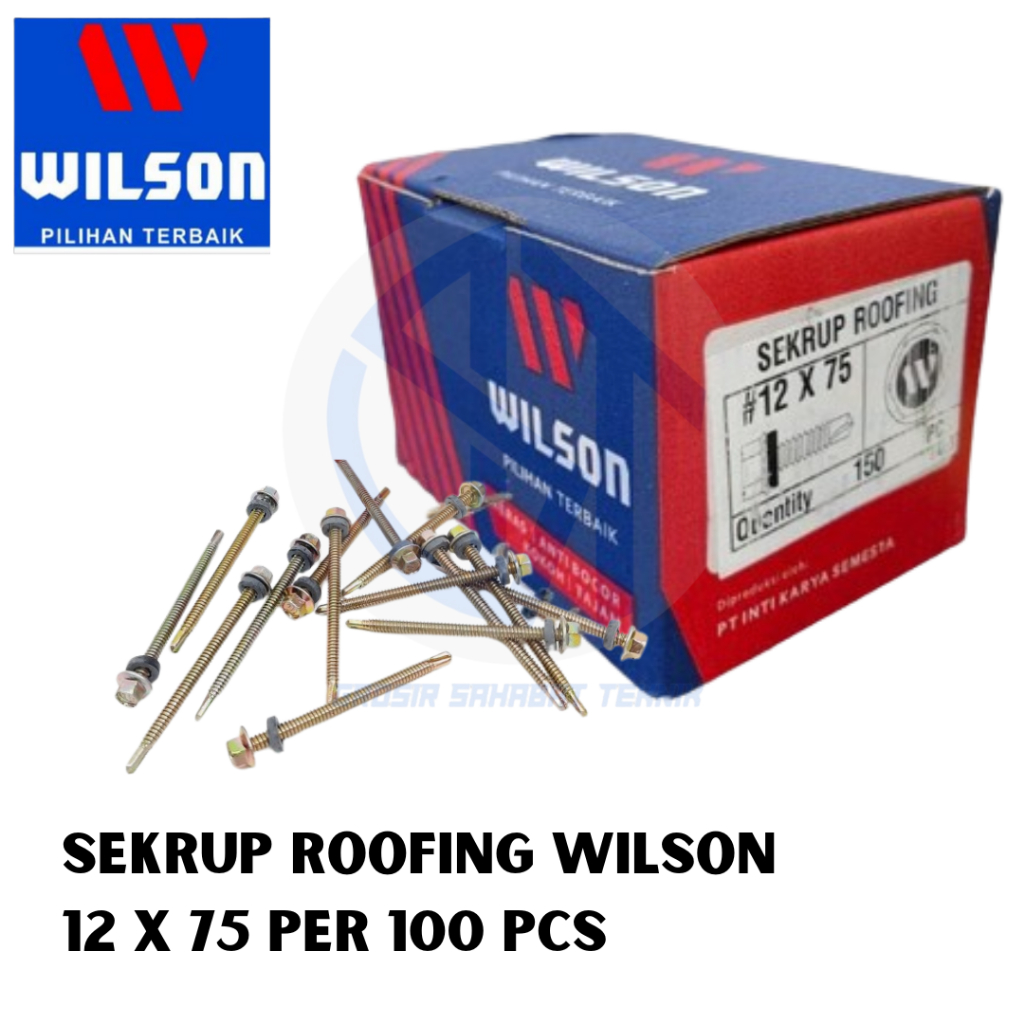 Jual PER 100 PCS WILSON 12 X 75 BAUT BAJA RINGAN SEKRUP ROOFING WILSON ...
