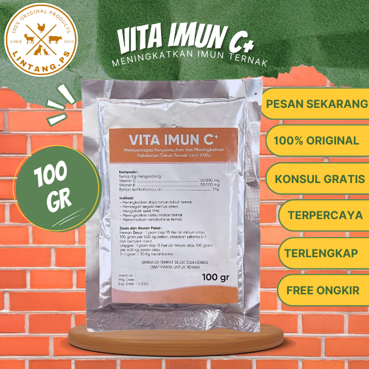 Jual Vita Imun C 100gr - Obat PMK - Vita imun untuk meningkatkan daya ...