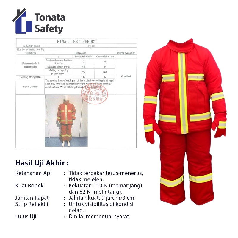 Jual Tonata Baju Pemadam Api Fire Fighting Suit Baju Damkar Merah ...