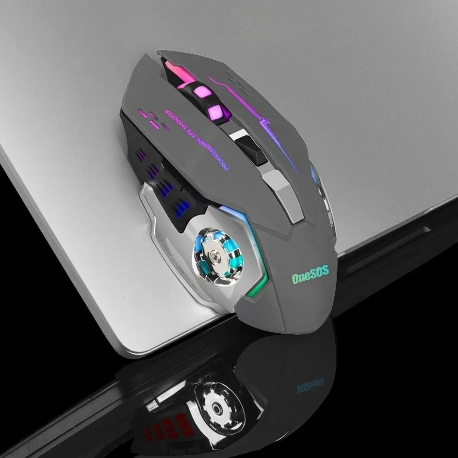Jual Mouse Gaming Wireless Silent Klik LED RGB Tombol Makro Light ...
