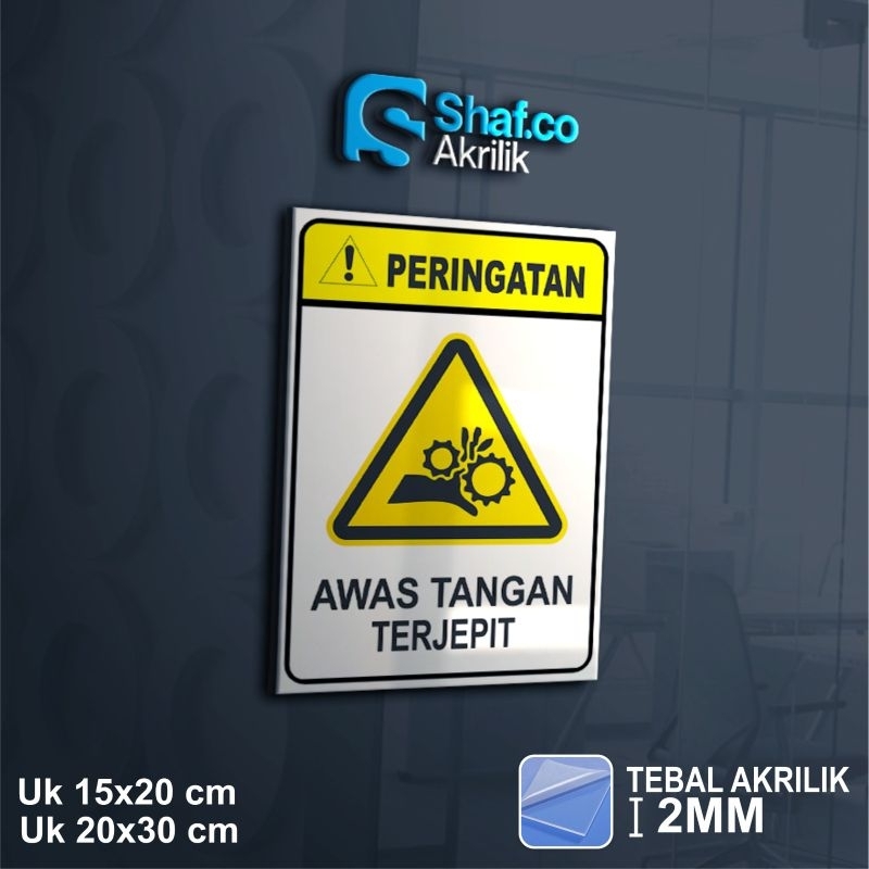 Jual AKRILIK SIGN BOAR AWAS TANGAN TERJEPIT // ACRYLIC // RAMBU-RAMBU ...
