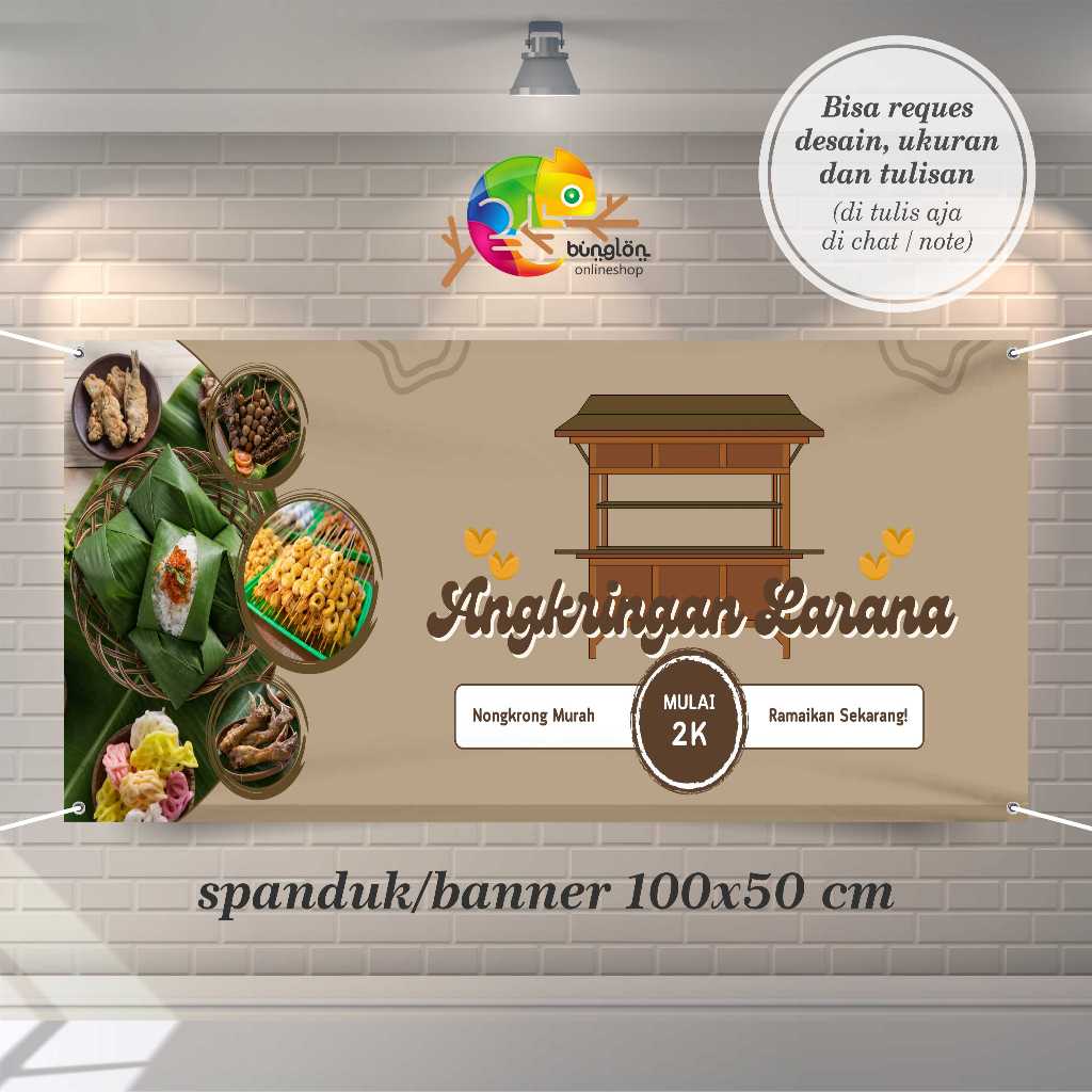 Jual Cetak Spanduk Banner Cokelat Ilustrasi Angkringan Jogja | Shopee ...