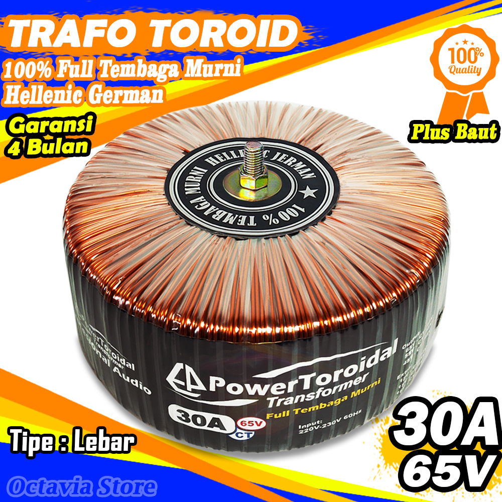 Jual Trafo Toroid 30A Ct 65V 55V 45V (MURNI) Dengan Full Tembaga Murni ...