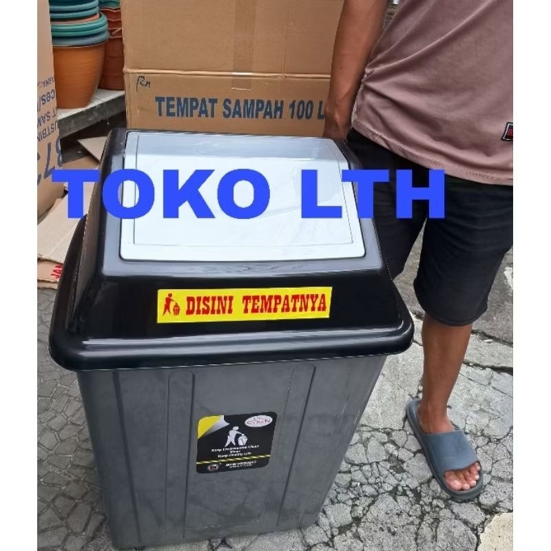 Jual TEMPAT SAMPAH 100 LITER ABU SILVER TUTUP GOYANG TONG SAMPAH JUMBO BESAR 100 LITER MPW ...