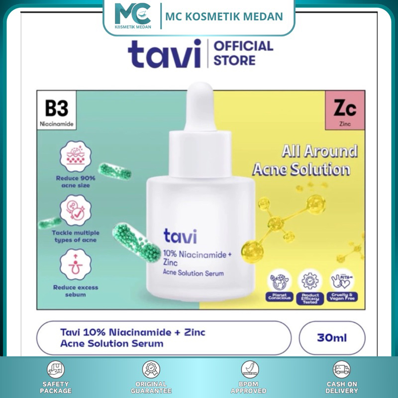 Jual TAVI-TAVI 10% Niacinamide+Zinc Acne solution Serum 30ml | Shopee Indonesia