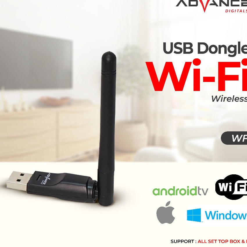 Jual Cepat Advance USB Dongle Wifi Wireless Adapter Receiver WF1 Komputer PC Laptop Set Top Box ...