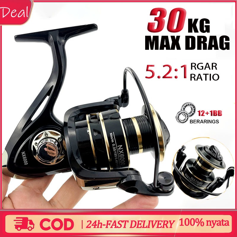 Jual Reel Pancing Metal NX1000-7000 Drag 17 KG/katrol pancing/rel rill ...
