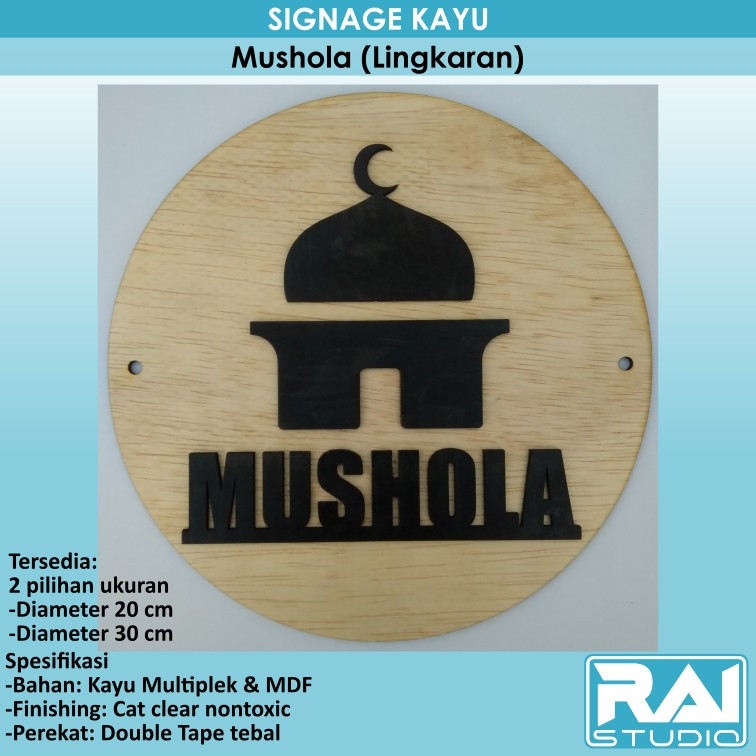 Jual Mushola Musholla Sign Board Signage Tanda Papan Penunjuk Bulat ...