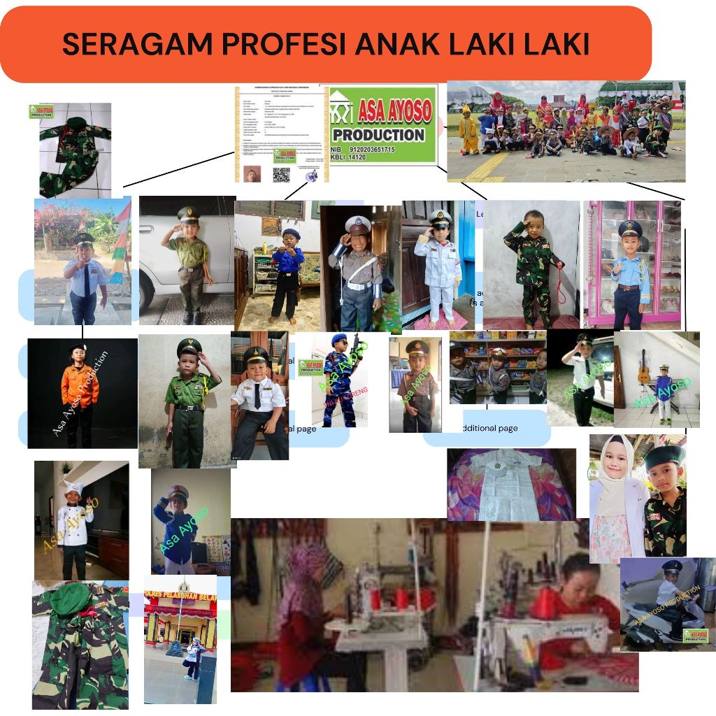 Jual Baju Seragam Profesi Anak TK Merk Asa Ayoso Production memberikan ...