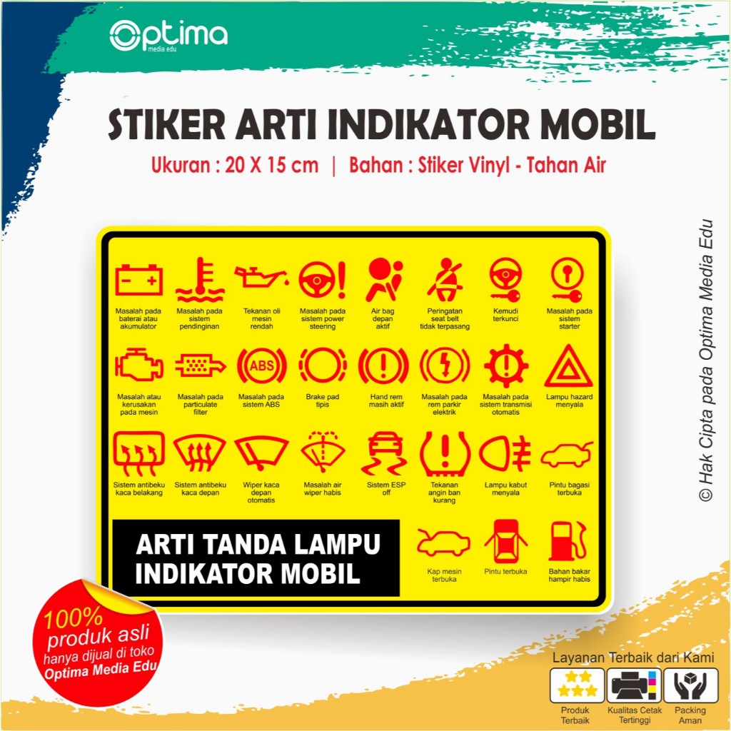 Jual Stiker Arti Indikator Lampu Dashboard Mobil | Shopee Indonesia