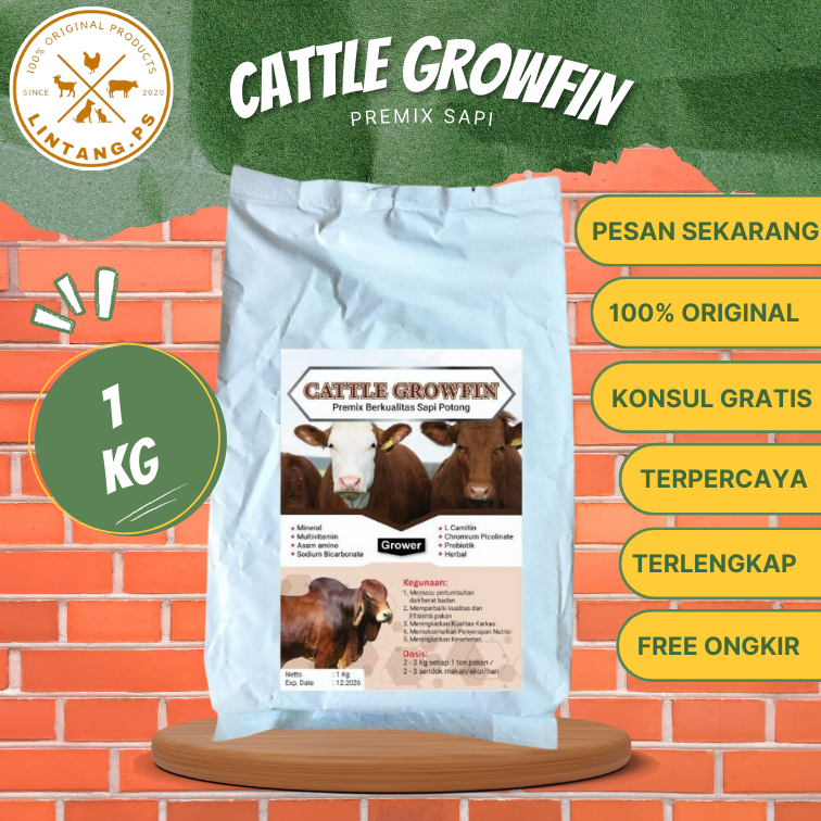 Jual Cattle Growfin 1 kg - Premix Sapi Kualitas Tinggi - Suplemen Sapi ...