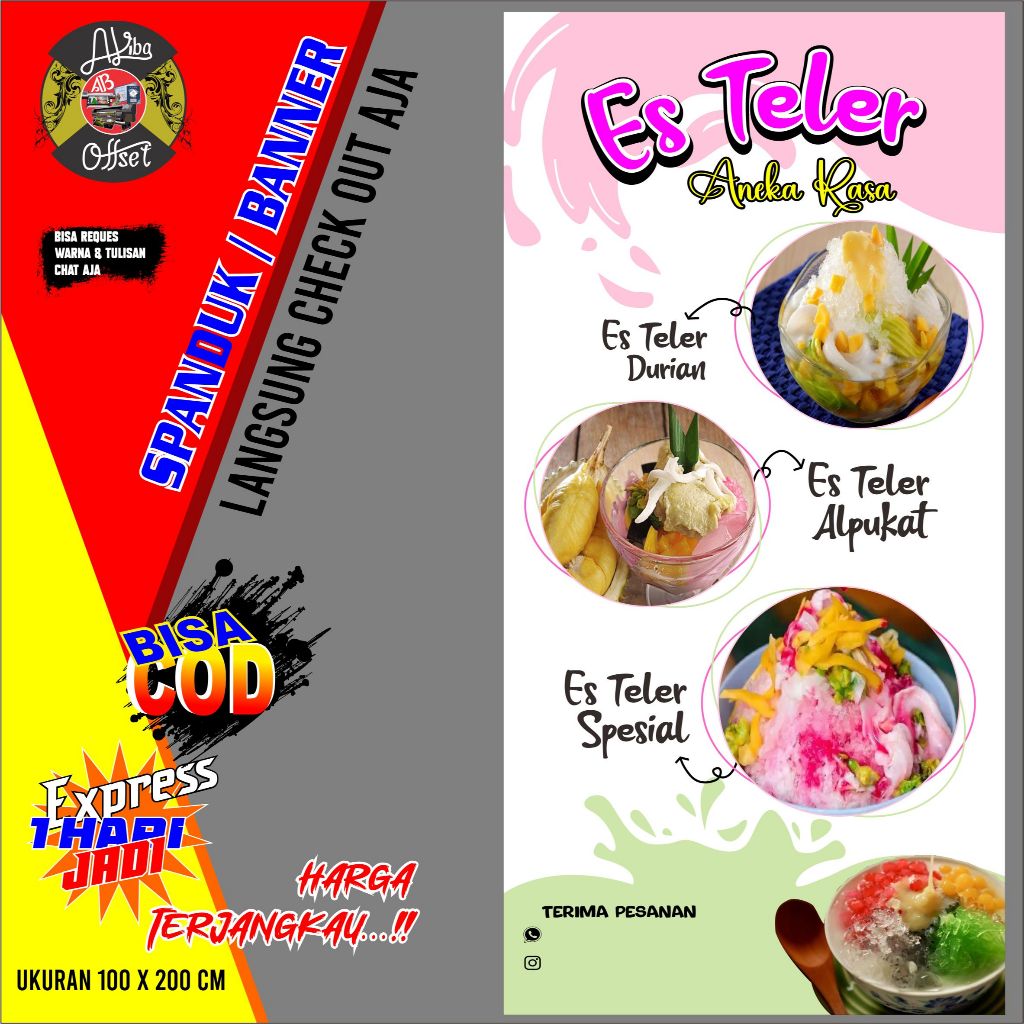 Jual SPANDUK BANNER ES TELER 221 | Shopee Indonesia