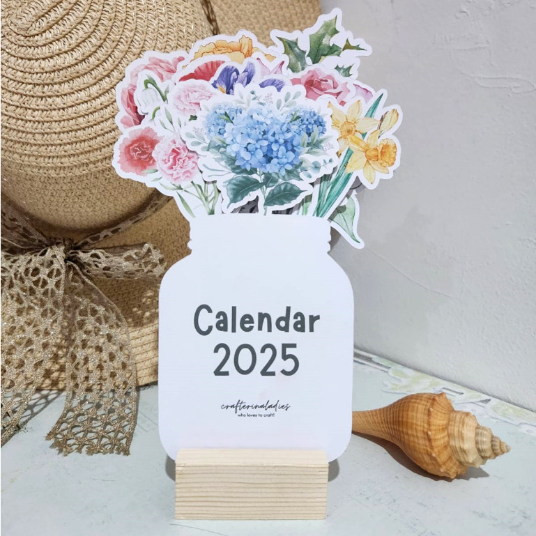Jual Kalender 2025 estetik tema bunga Bulan kelahiran / kalender mini ...