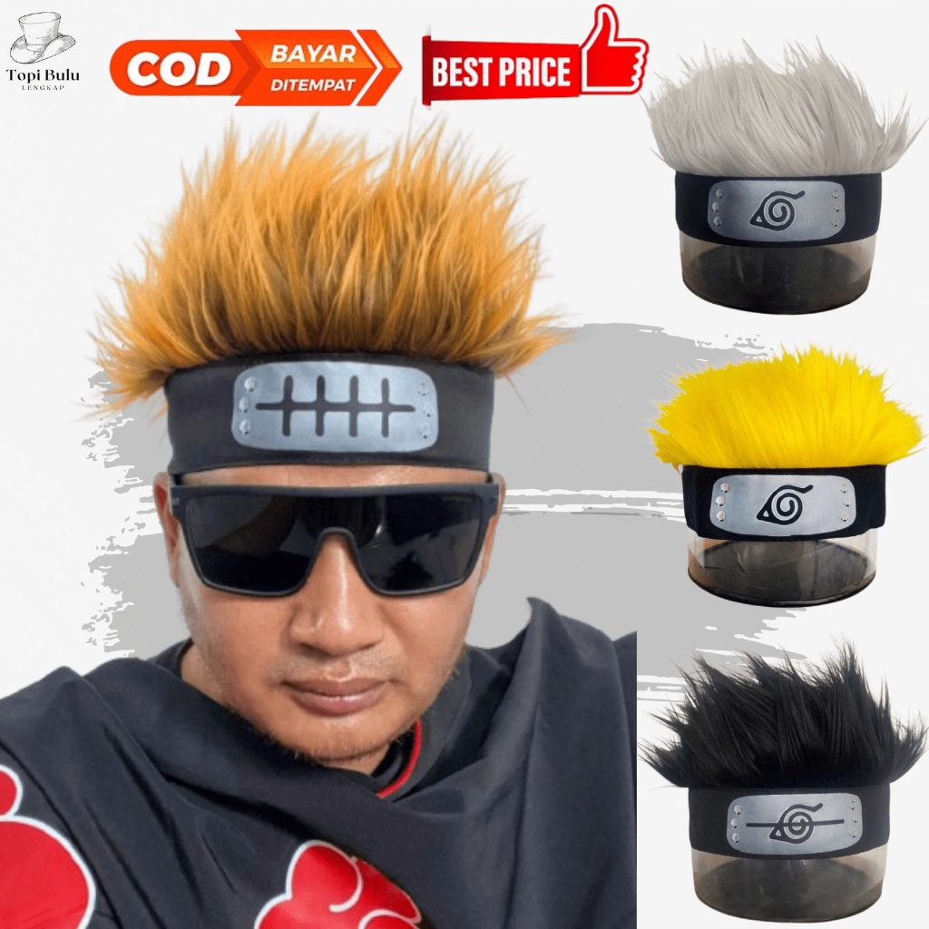 Jual Topi Rambut Palsu Pria , Cosplay Anime , Naruto , Sasuke , Kakashi ...