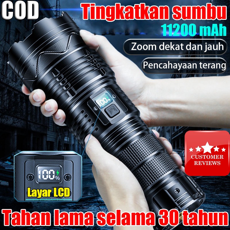Jual 【 jarak jauh zoom putar 】Senter LED Super Terang Senter tahan air ...