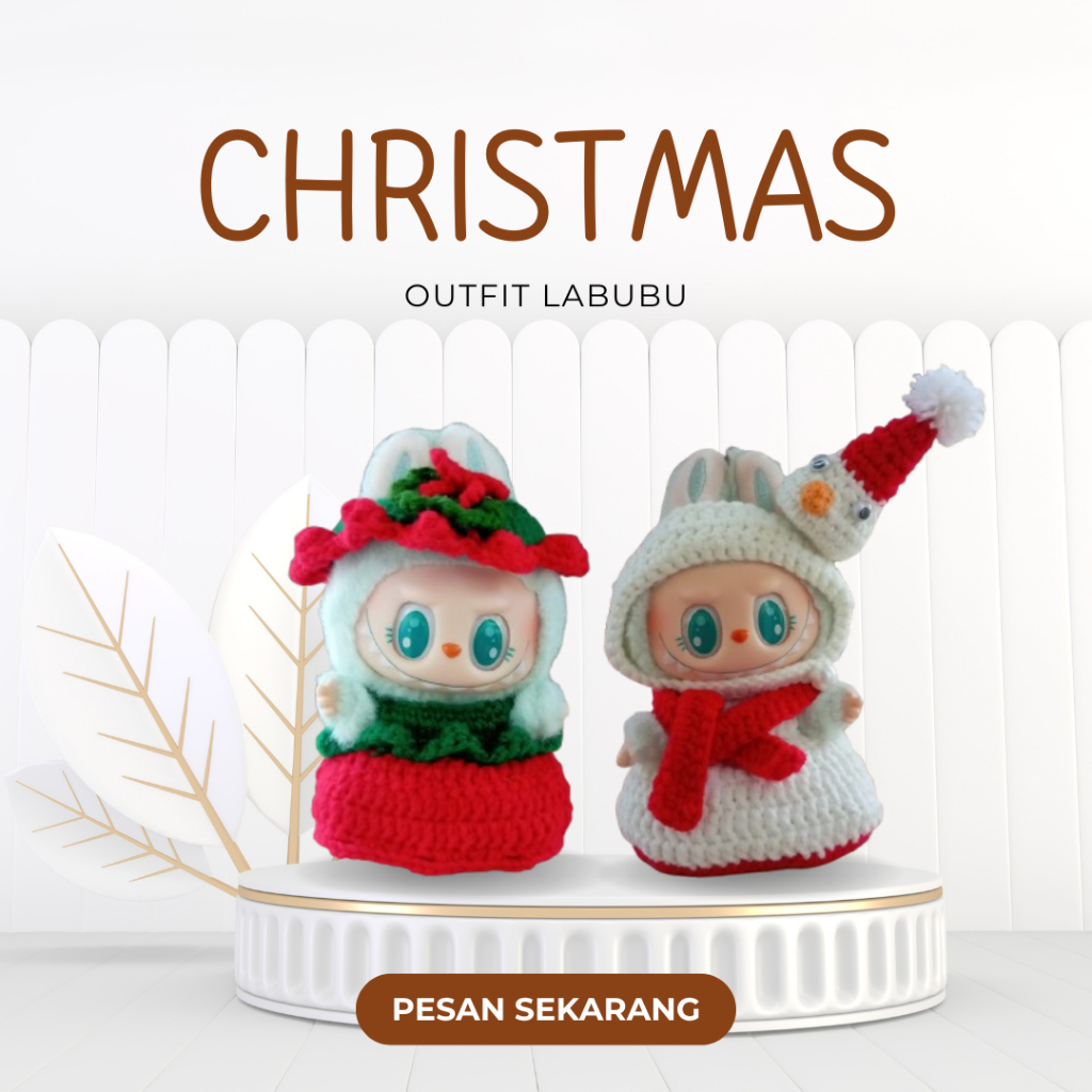 Jual Baju Labubu Natal / Dress Clothes Labubu Cristmas rajut / crochet ...
