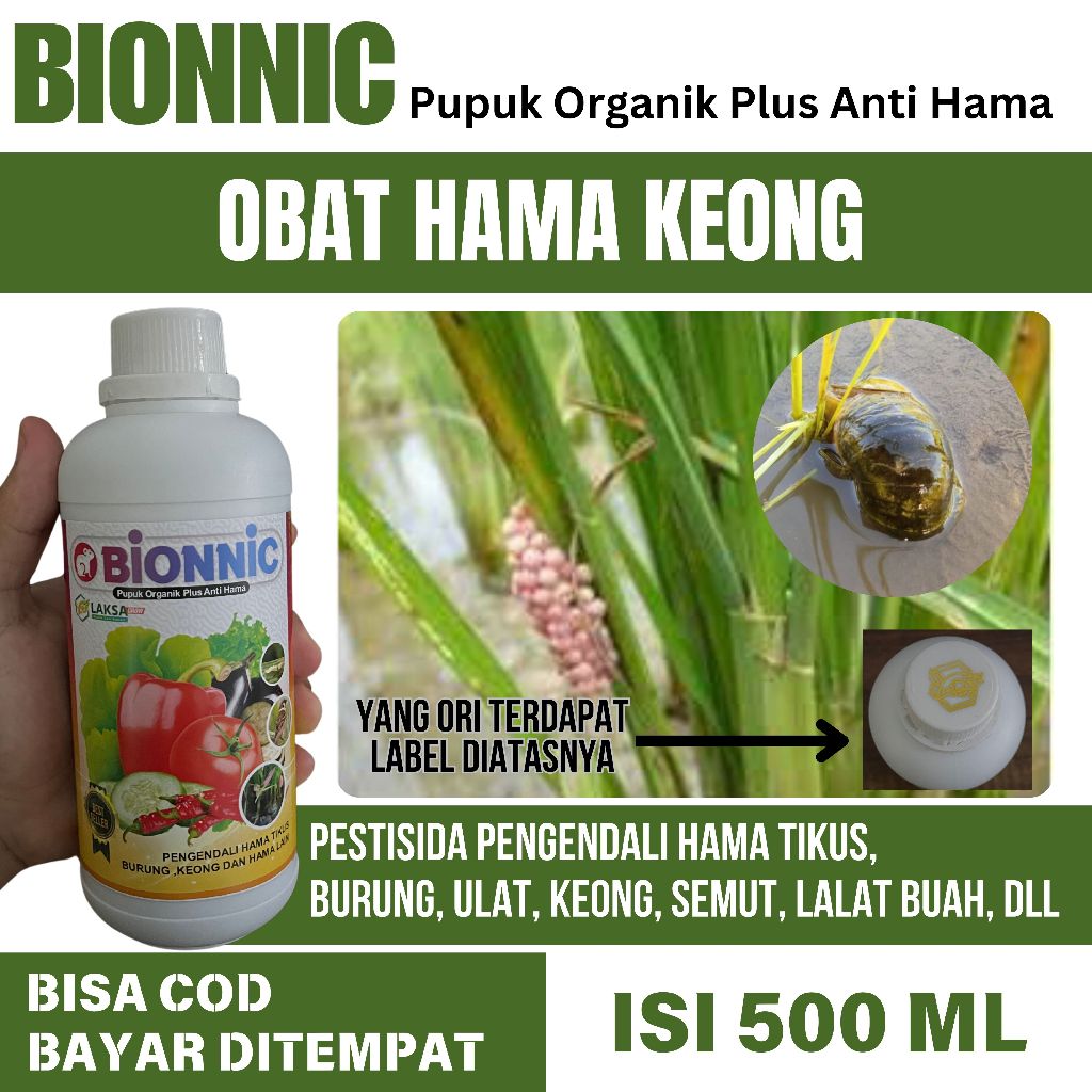 Jual Obat Hama Keong Bionnic isi 500 Ml Pupuk Organik Plus Pengendali ...