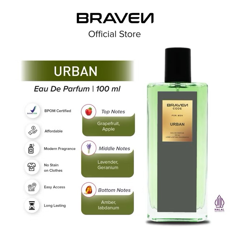 Jual BRAVEN Code URBAN -Eau De Parfum 100 ML - Long Lasting Fragrance | Shopee Indonesia