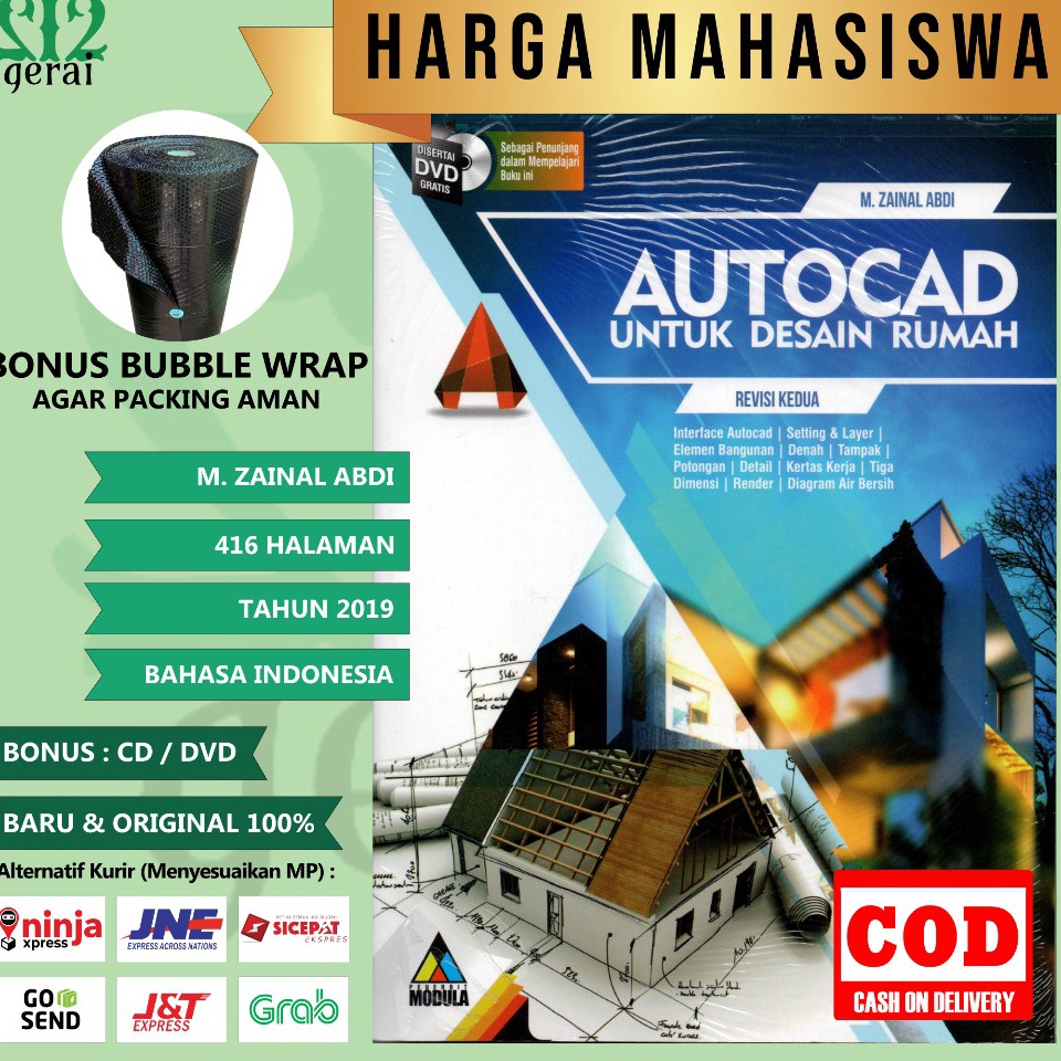 Jual KODE K65D BUKU AUTOCAD UNTUK DESAIN RUMAH REVISI 2 M ZAINAL ABDI ...