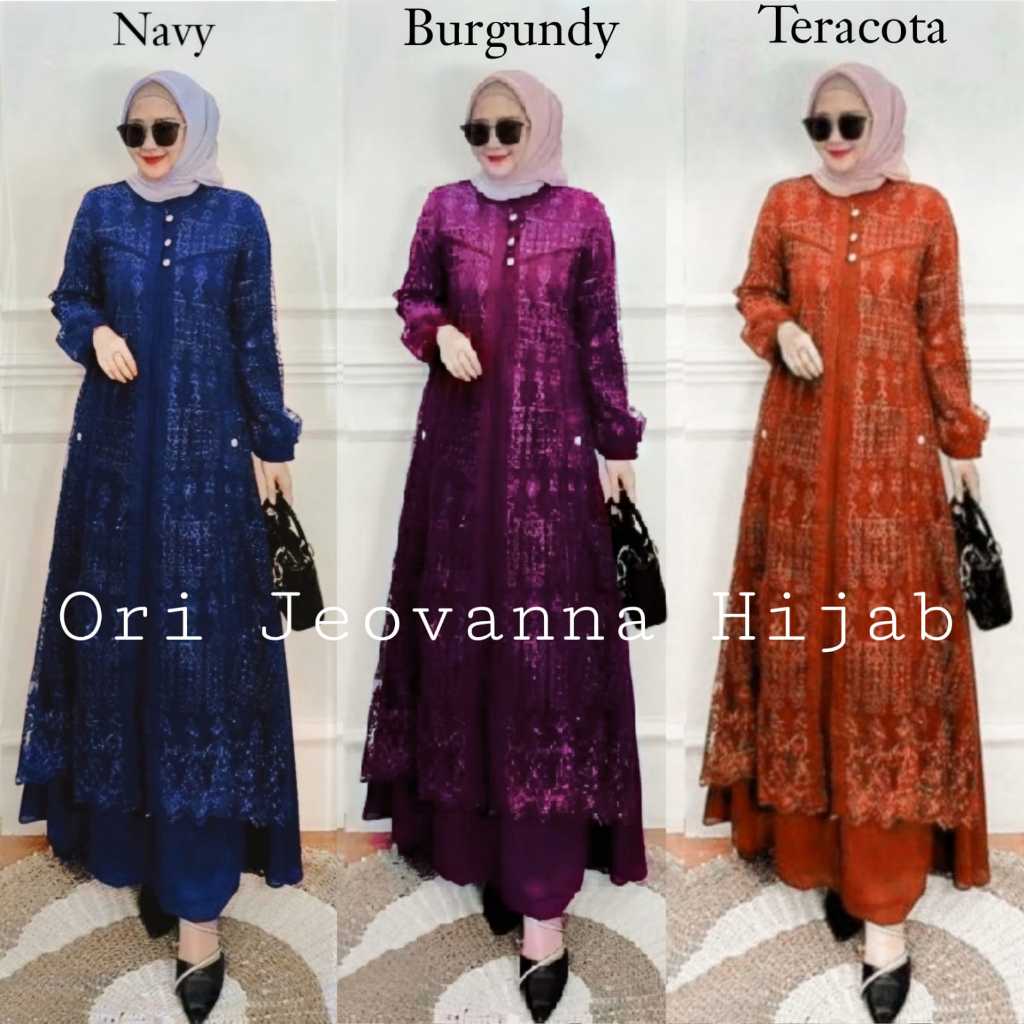 Jual HAYYA BRUKAT GAMIS PESTA MEWAH CRINKLE MIX BRUKAT DRESS GAMIS ...