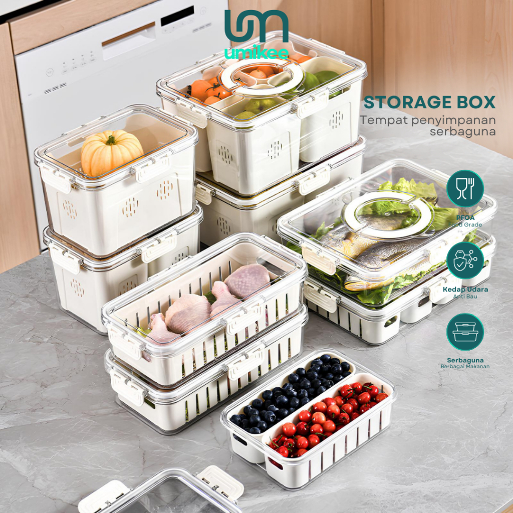 Jual UMIKEE Food Container Storage Box Kotak Tempat Makan Bumbu Dapur ...