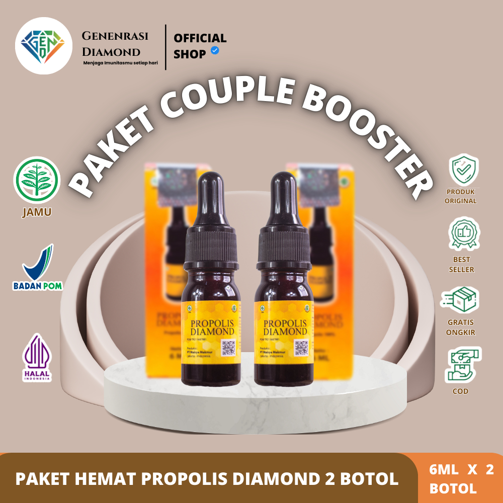 Jual Diamond Propolis Original 100% 2 Botol Bantu Atasi Pilek, Batuk ...