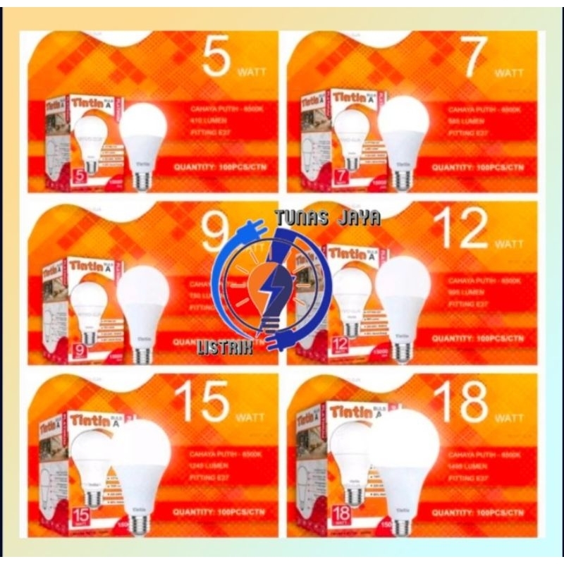 Jual Tintin Lampu Led Buld A 5-7-9-12 Watt Tintin Platinum | Shopee Indonesia