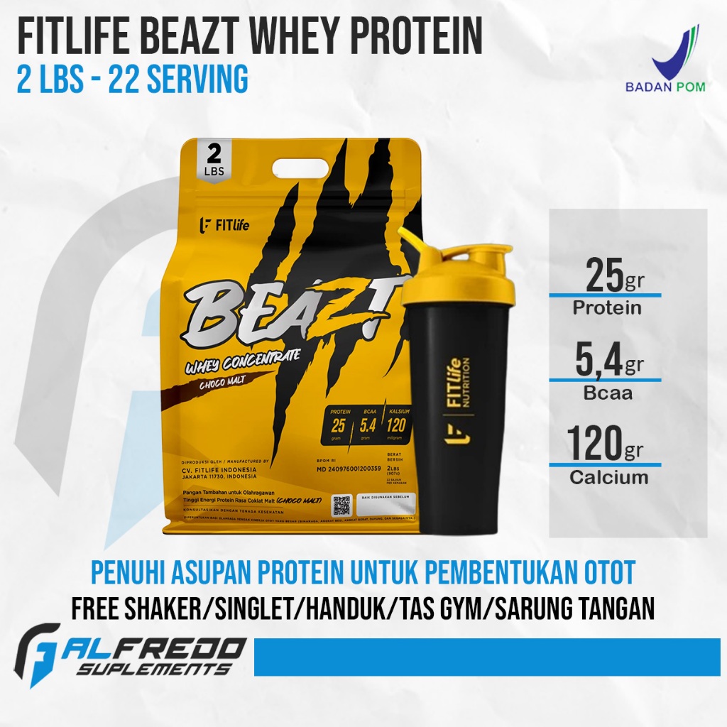 Jual Fitlife Beazt Whey Concentrate 2 Lbs Beast Whey Protein | Shopee ...