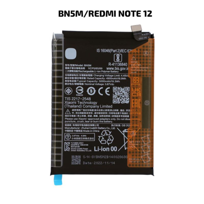 Jual Baterai Batre Battery Redmi Note 12/BN5M ORIGINAL | Shopee Indonesia