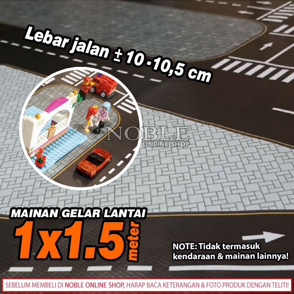 Jual MAINAN GELAR LANTAI 1x1,5 METER BACKGROUND BRICKS ALAS TOYS ROAD ...