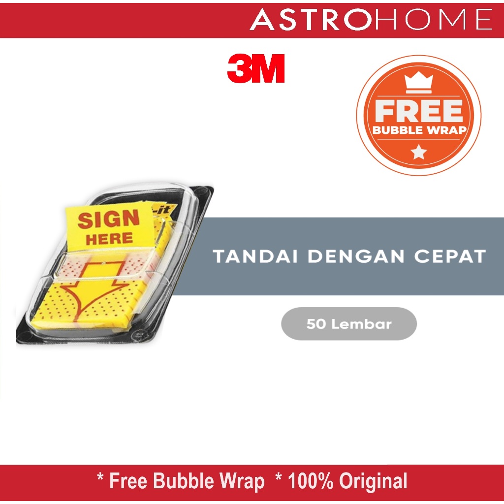 Jual Sticky Noted Penanda Tanda Tangan Mark Sign Here Post It 3M 680 9 ...