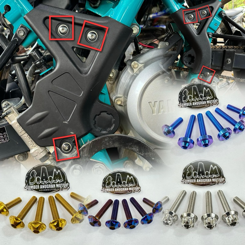 Jual BAUT COVER RANGKA WR WR155 PROBOLT & TITANIUM (harga set 6pcs ...