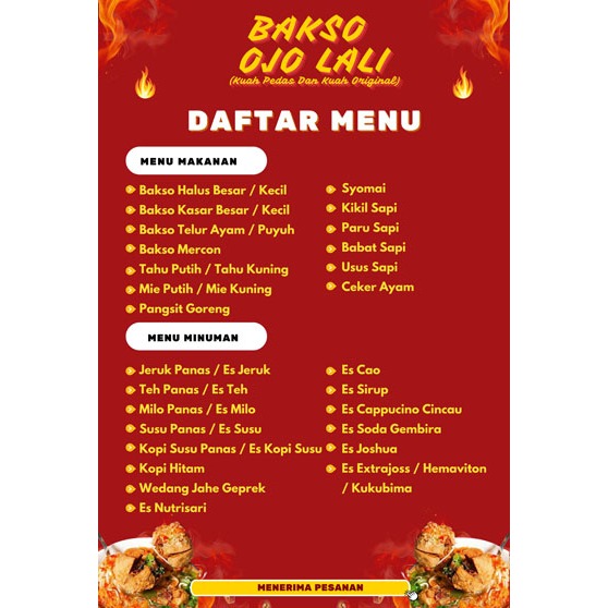 Jual CETAK DAFTAR MENU MAKANAN MINUMAN UMKM CAFE RUMAH MAKAN WARKOP ...