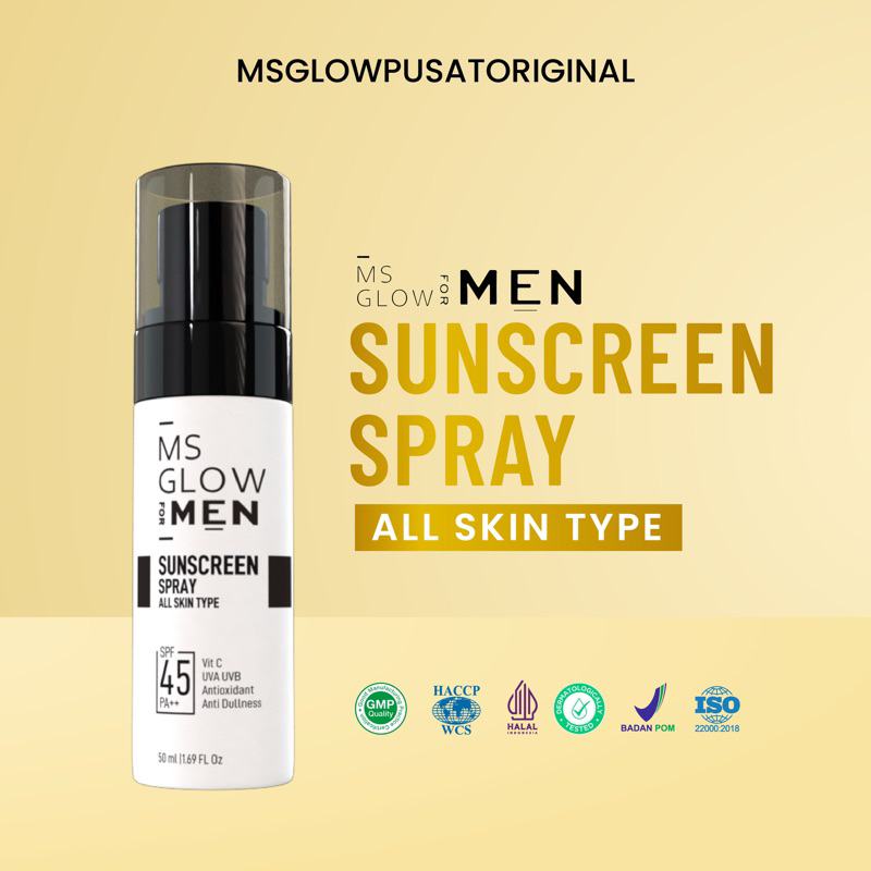 Jual MS GLOW FOR MEN - SUNSCREEN SPRAY - 50 ML - ORIGINAL 100% BPOM ...