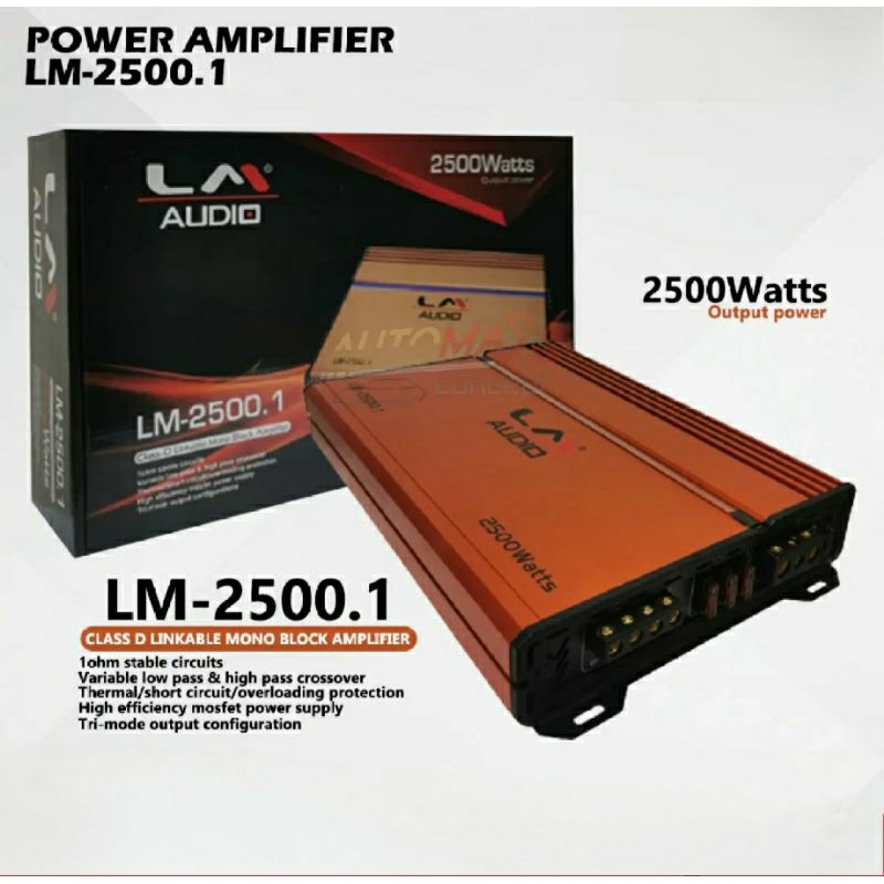 Jual Power Monoblock LM AUDIO LM-2500.1 Amplifier Class D 1 Channel Monoblok Mono Mobil LM2500.1 ...