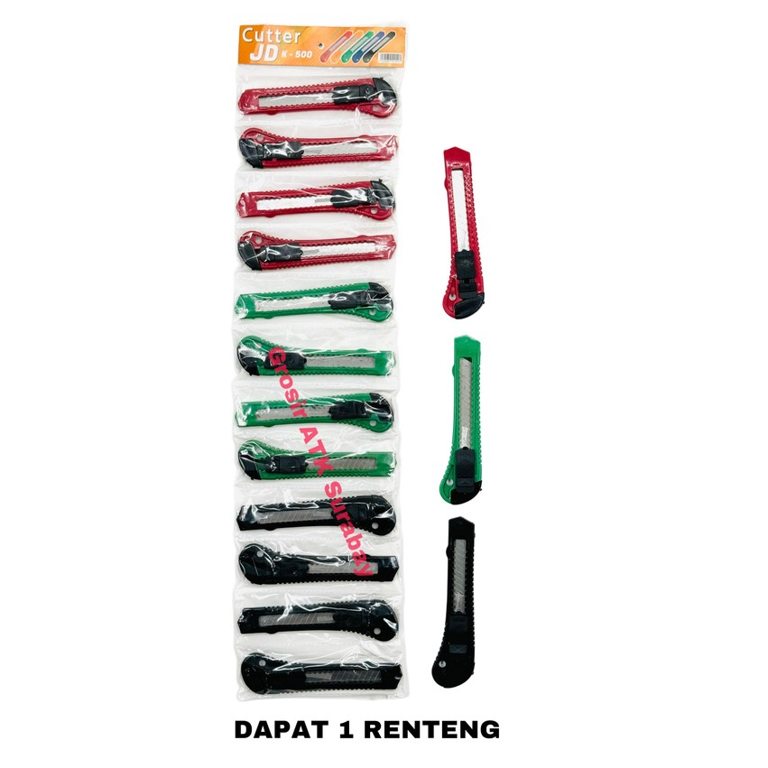 Jual ( DAPAT 1 RENTENG 12 PCS ) CUTTER RENTENG JD BUTEK BESAR K-500 ...